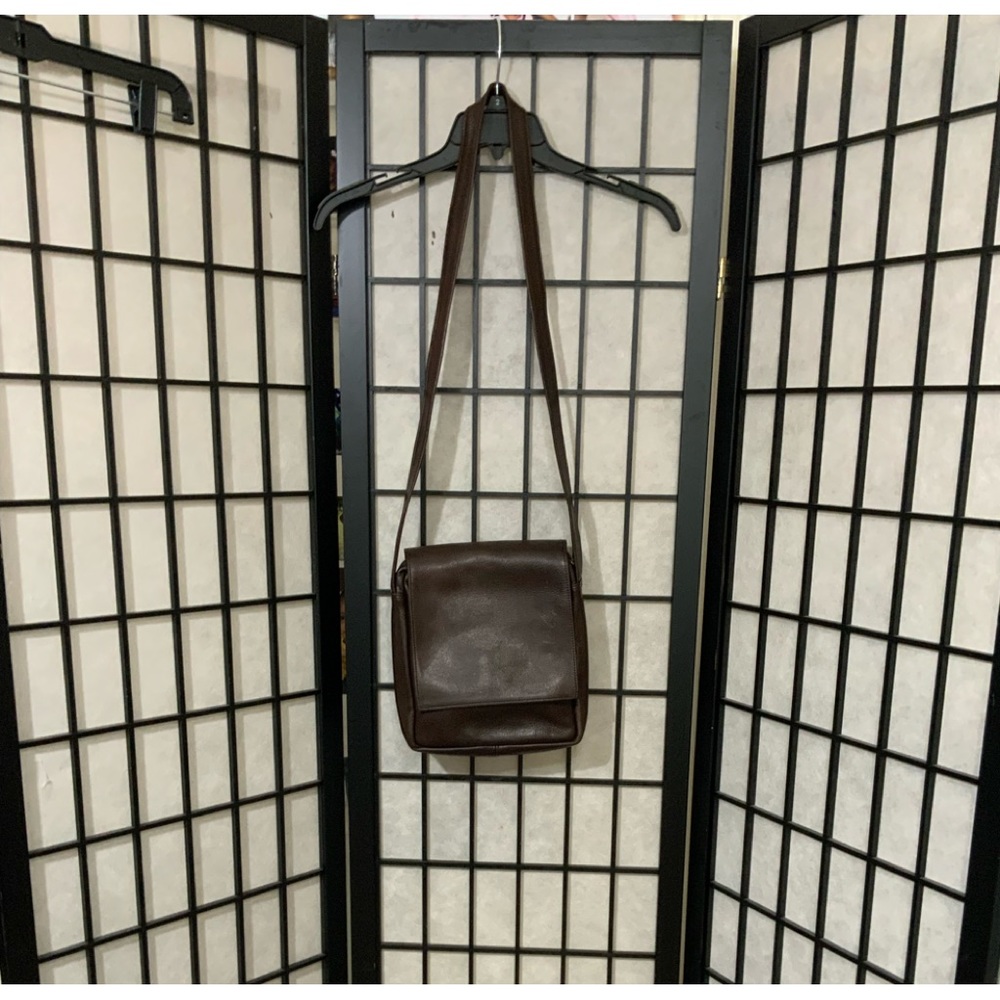 Leather Chocolate Brown Soft Messenger Crossbody Bag - Gem